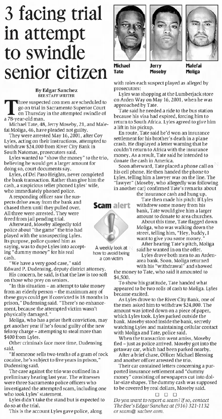 3 facing trial in attempt to swindle senior citizen - Dudensing Law