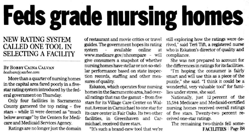 Feds grade nursing homes - Dudensing Law